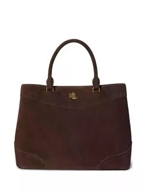 Ralph Lauren Marcy Perforated Suede Satchel Bag