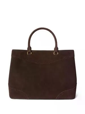 Ralph Lauren Marcy Perforated Suede Satchel Bag