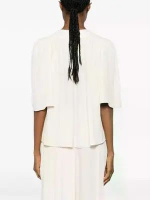 FORTE_FORTE Short Sleeve Top With Gold-tone Buckle Detail