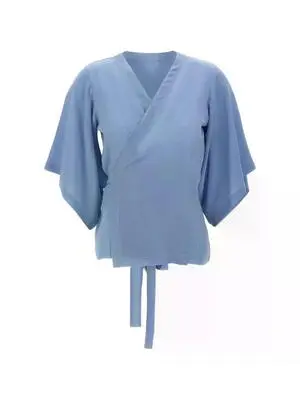 KANGRA Silk Wrap Blouse