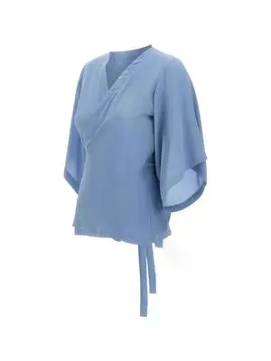 KANGRA Silk Wrap Blouse