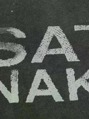 SATOSHI NAKAMOTO Distressed Paint-splatter Hoodie With Logo