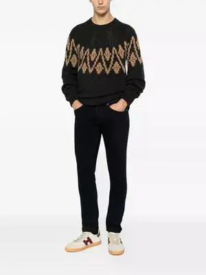 DONDUP Intarsia Knit Raglan Sleeve Sweater