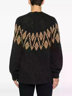DONDUP Intarsia Knit Raglan Sleeve Sweater