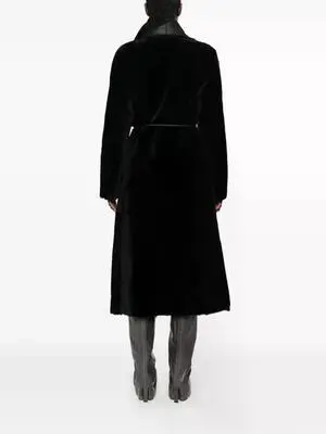 BLANCHA Shearling And Leather Panel Coat