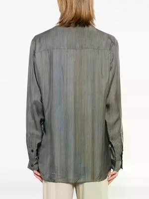 Yohji Yamamoto Patch-detail Pinstripe-print Shirt