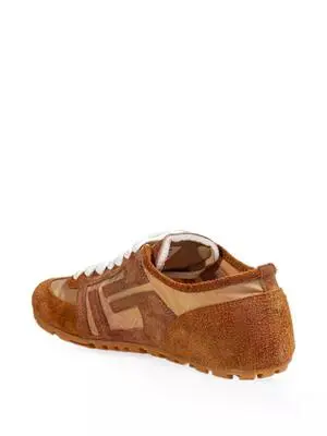Balmain Racer 45 Suede Panelled Sneakers - Brown