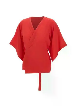 KANGRA Silk Wrap Blouse