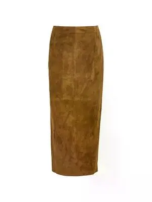 Nour Hammour Suede Midi Skirt