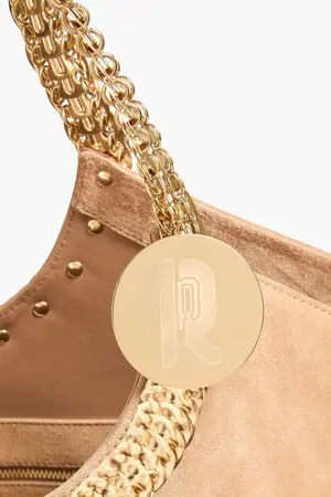 Rabanne Cabas Disclink Embellished Suede Tote