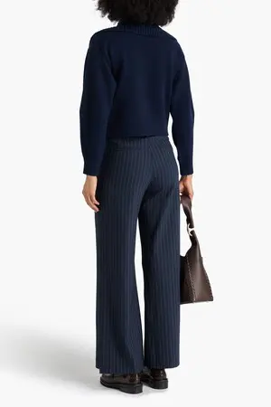 Maje Pinstriped Woolblend Twill Wideleg Pants
