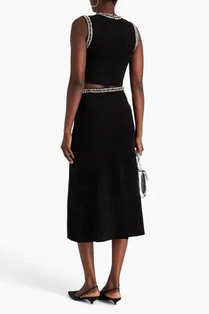 Sandro Crystalembellished Velour Midi Skirt