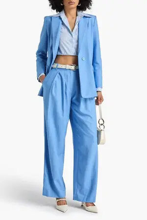 Maje Pleated Crepe Wideleg Pants
