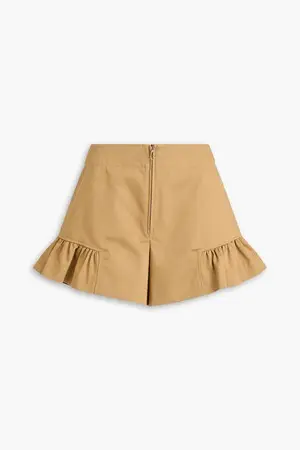 Sandro Ruffled Cottontwill Shorts - Sand