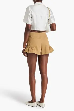 Sandro Ruffled Cottontwill Shorts