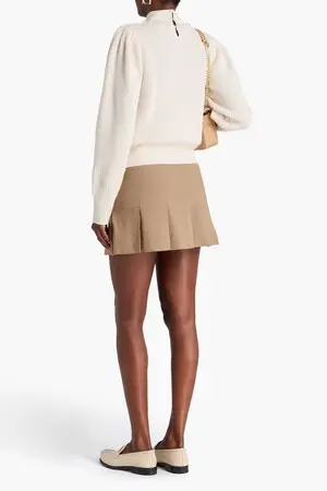Sandro Embellished Ribbed Wool And Cashmereblend Mockneck Sweater