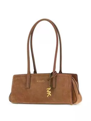 Michael Kors Suede East-west Bag With Logo Pendant