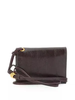 GIANNI CHIARINI Eel-effect Leather Card Holder - Red