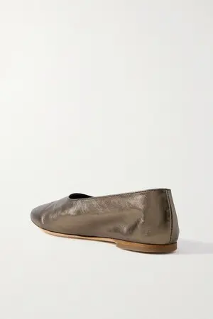 Staud Alba Metallic Leather Ballet Flats