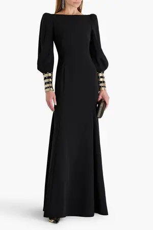 Jenny Packham Francolin Embellished Crepe Gown