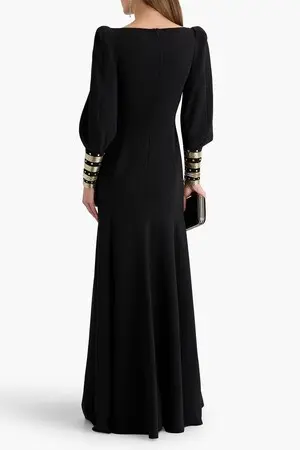 Jenny Packham Francolin Embellished Crepe Gown