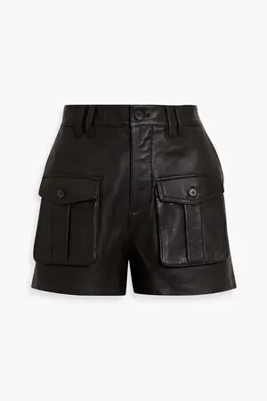 FRAME Leather Shorts - Black