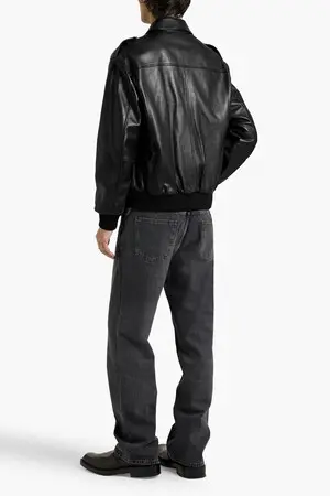 FRAME Leather Bomber Jacket