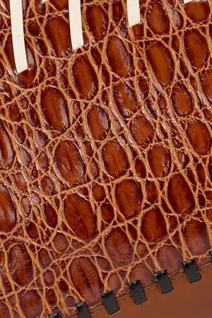 Dries Van Noten Whipstitched Croceffect Leather Clutch