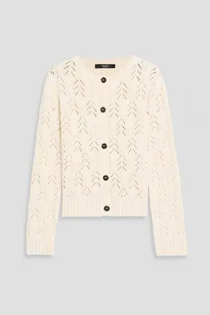 Max Mara Pointelle Knit Cotton-blend Cardigan