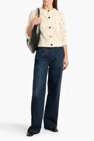 Max Mara Pointelle Knit Cotton-blend Cardigan