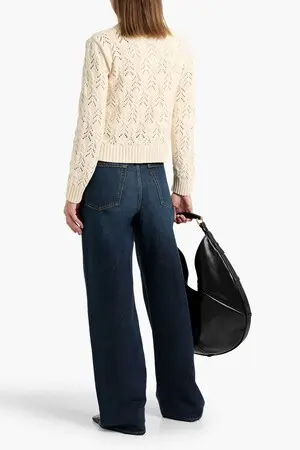Max Mara Pointelle Knit Cotton-blend Cardigan