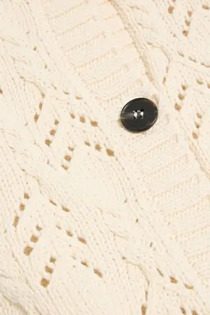 Max Mara Pointelle Knit Cotton-blend Cardigan