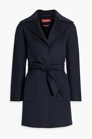 Max Mara Wool, Silk And Cashmere Felt Jacket - Navy