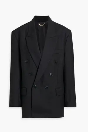 Victoria Beckham Doublebreasted Twill Blazer - Black