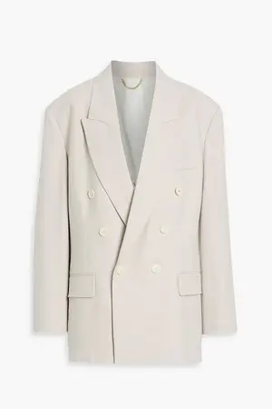 Victoria Beckham Double-breasted Twill Blazer - Stone