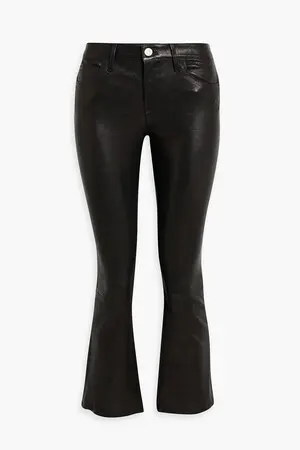 FRAME Le Crop Mini Boot Leather Bootcut Pants