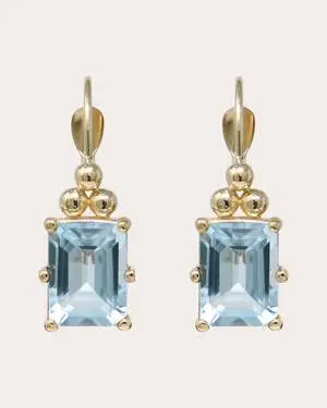 Anzie Blue Topaz Cléo Daniela Drop Earrings 14k Gold - Black