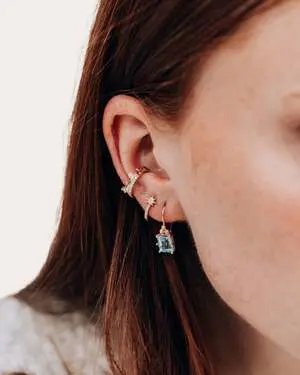 Anzie Blue Topaz Cléo Daniela Drop Earrings 14k Gold