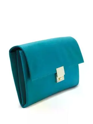 TOM FORD Satin Finish Logo Plaque Clutch - Blue