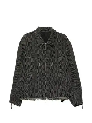 Yohji Yamamoto Chevron Print Zip-up Jacket