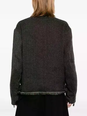 Yohji Yamamoto Chevron Print Zip-up Jacket