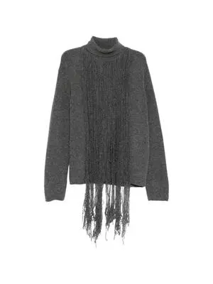 Yohji Yamamoto Roll Neck Sweater With Fringe Detail