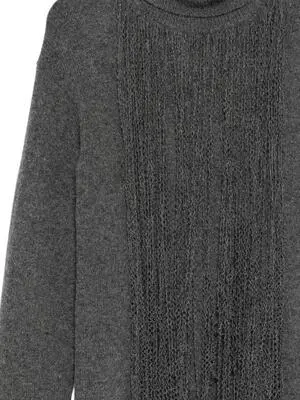 Yohji Yamamoto Roll Neck Sweater With Fringe Detail