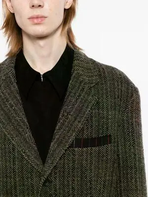 Yohji Yamamoto Herringbone Pattern Blazer