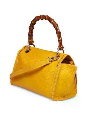 VISONA` Visona Bamboo Handle Tote Bag - Yellow