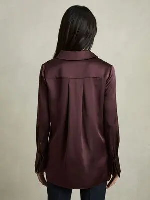 REISS Hailey Silk Double-cuff Button-through Shirt