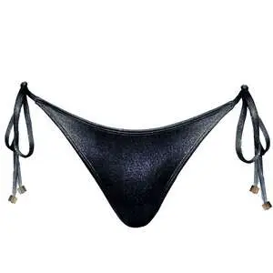 ENEZ SWIM Nova Scrunch Bikini Bottoms Glitter - Black