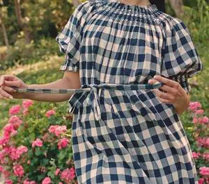 HMD Whisper Dress - Navy Gingham
