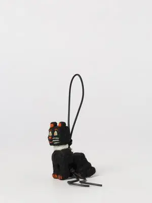 Loewe Futurist Cat Animal-shaped Keychain In Wool Felt - Black