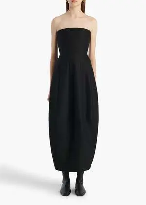Khaite Stela Strapless Sculptural Cady Dress